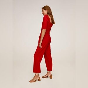 Mango | Pants & Jumpsuits | Mng Mango Red Flowy Long Jumpsuit | Poshmark